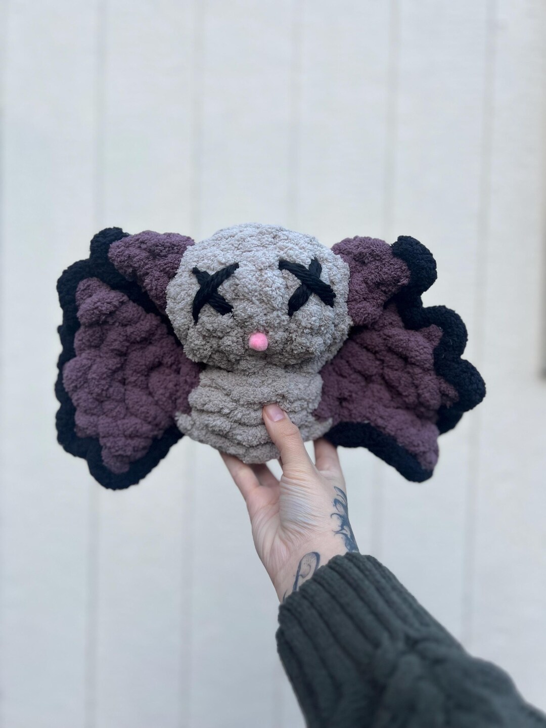 Stuffed Animal Bat, Handknit Bat ,goth Bat, Bat Plushie, Emo Bat ...