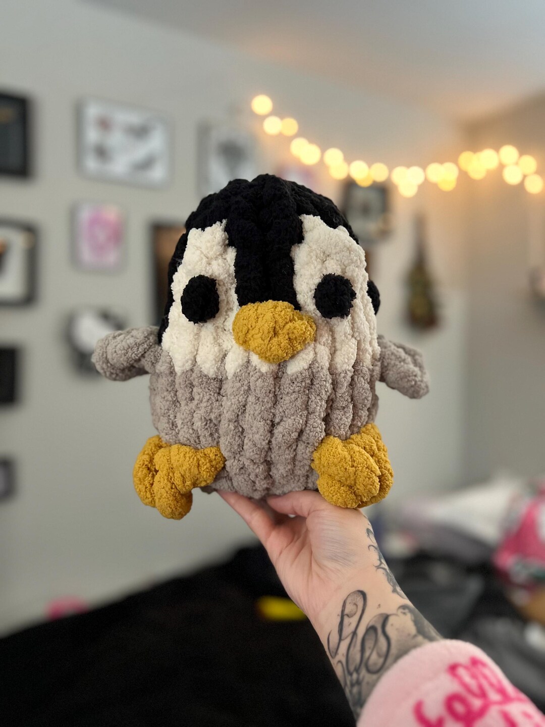 Stuffed Animal Penguin, Chunky Knit Penguin Stuffies, Handmade Penguin ...