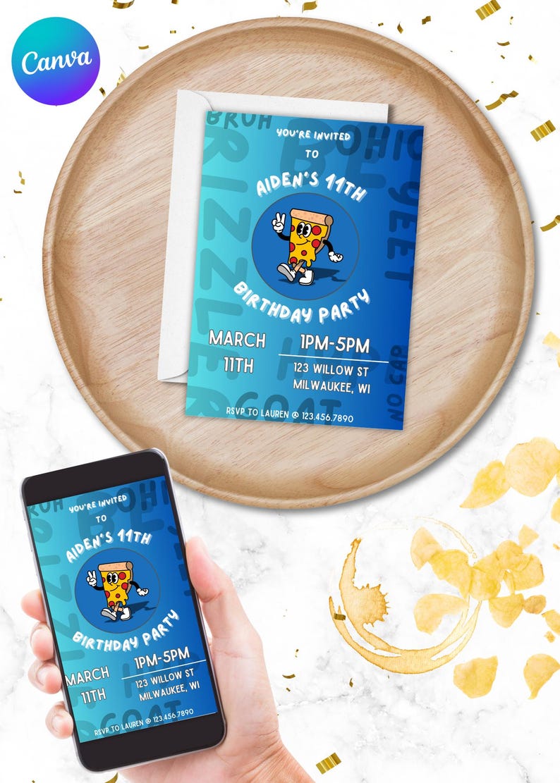 Editable Boy Birthday Party Invitation - Etsy
