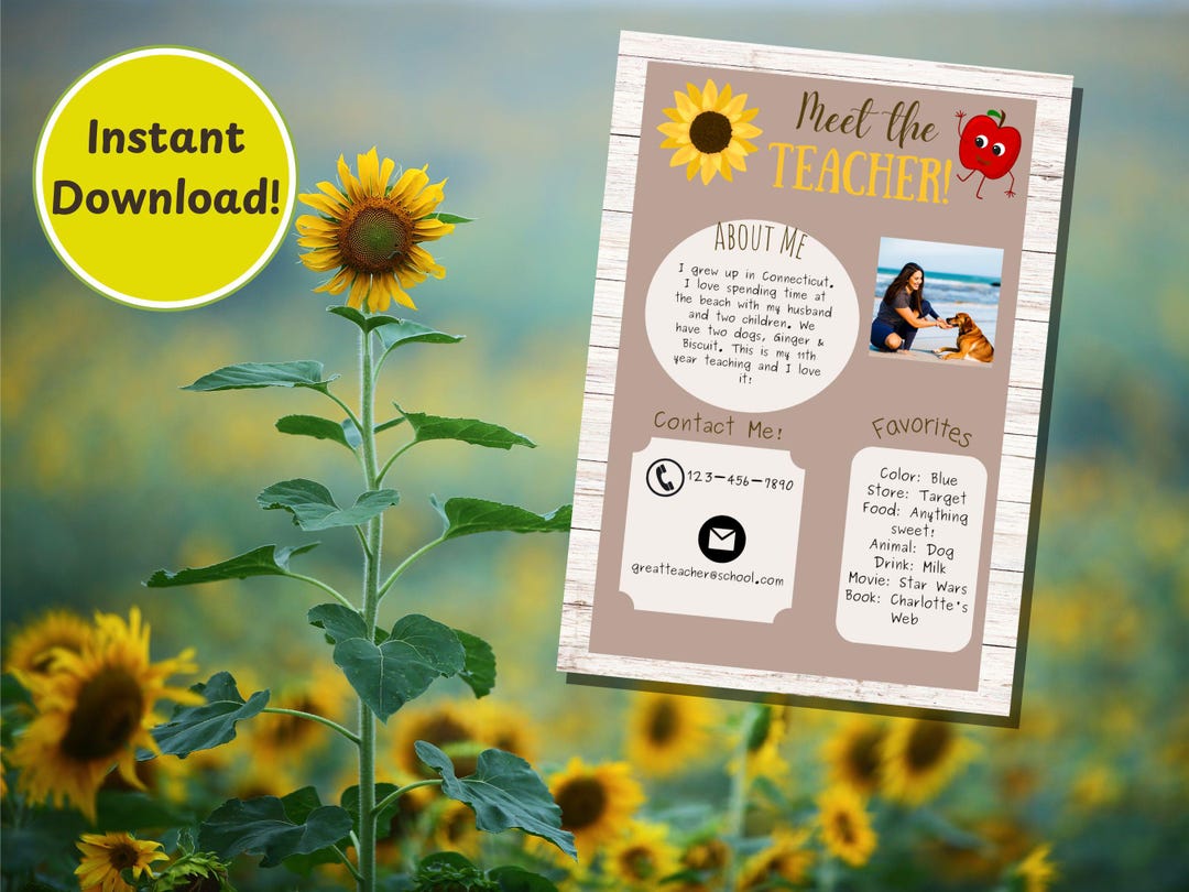 Meet the Teacher Digital Download Editable Template for Back to School ...