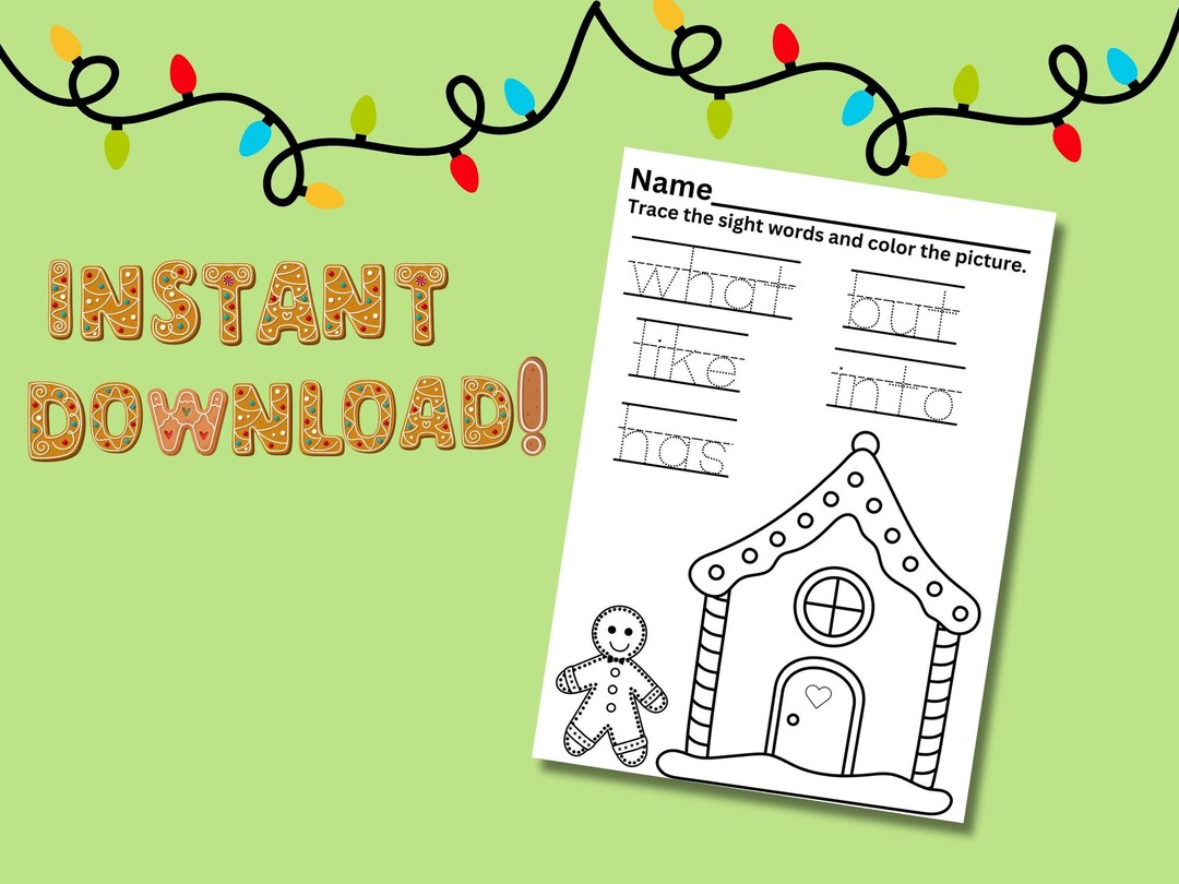 Gingerbread Sight Word Editable Coloring Page! Fun Teacher Resource! - Etsy
