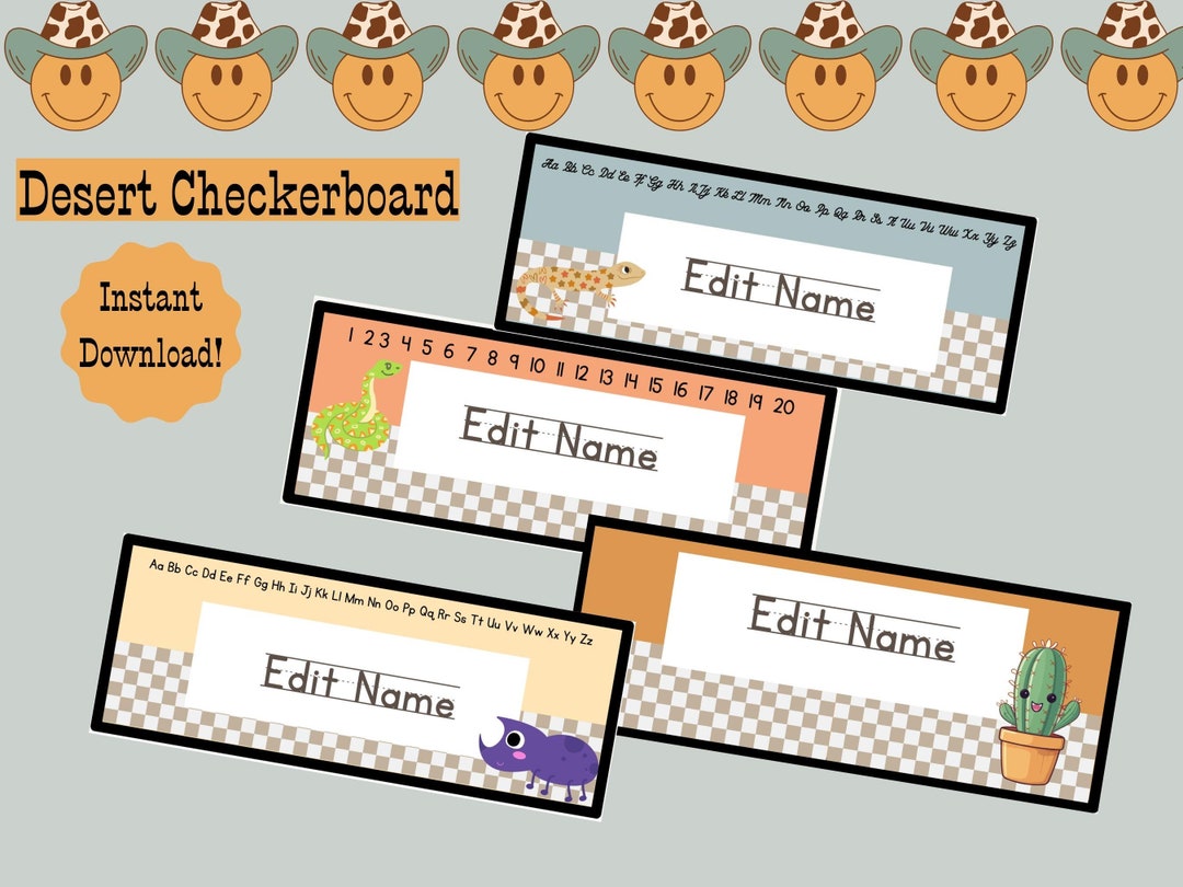 Desert Desk Plates, Editable Name Tags, Classroom Decor! - Etsy