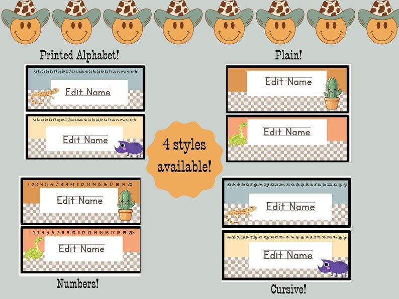 Desert Desk Plates, Editable Name Tags, Classroom Decor! - Etsy