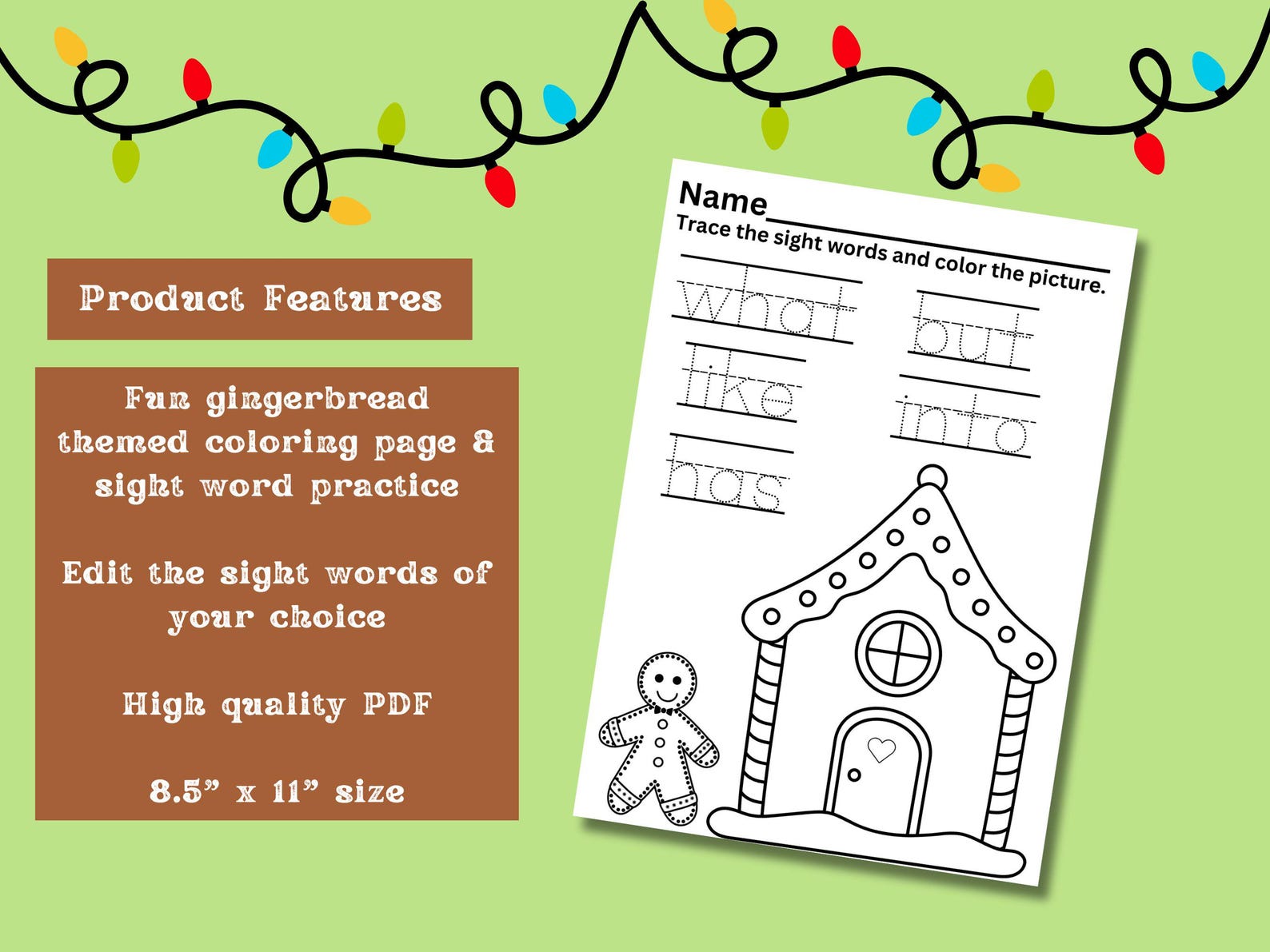 Gingerbread Sight Word Editable Coloring Page! Fun Teacher Resource! - Etsy