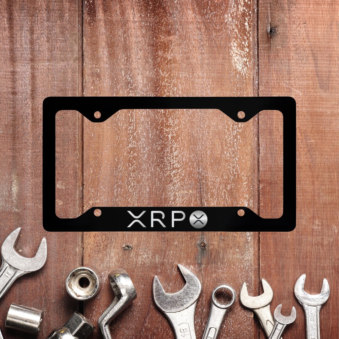 XRP Crypto Black Metal License Plate Frame - Cryptocurrency Ripple XRP ...