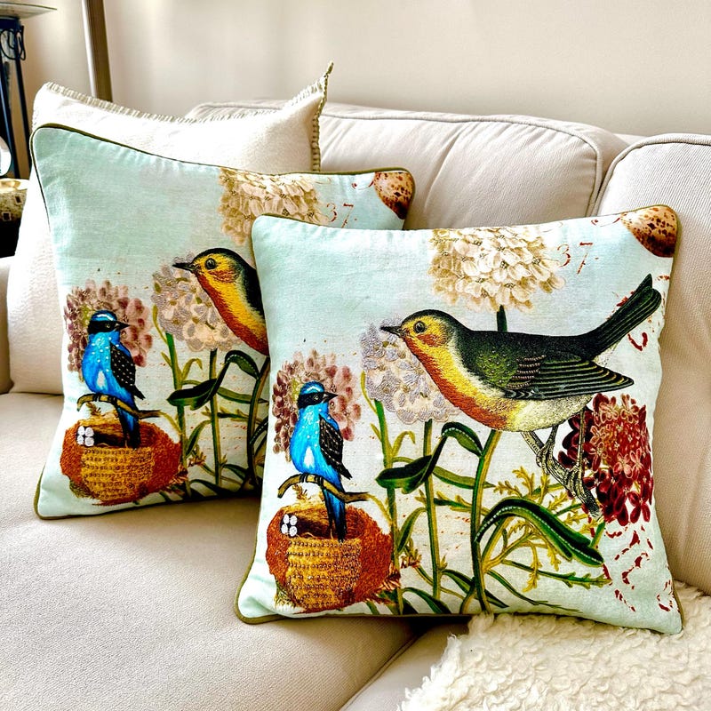 Bird Cushion Cover - Etsy