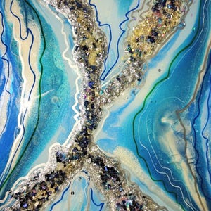 Geode Wall Art Blue 9x12 - Etsy