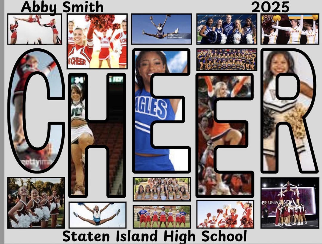 Cheerleading Photo Collage (banquet Gift, End-of-season Gift, Keepsake ...