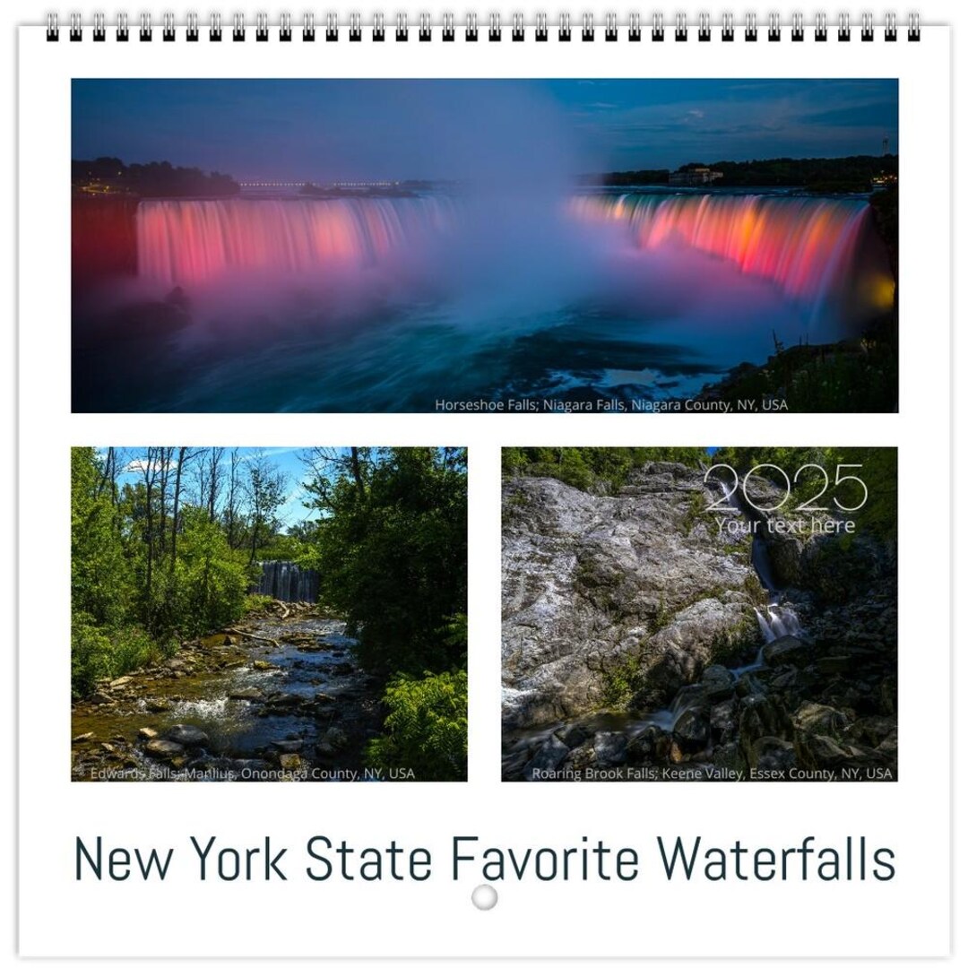 New York Favorite Waterfalls - Wall Calendars 2025 (US & CA, Horizontal ...