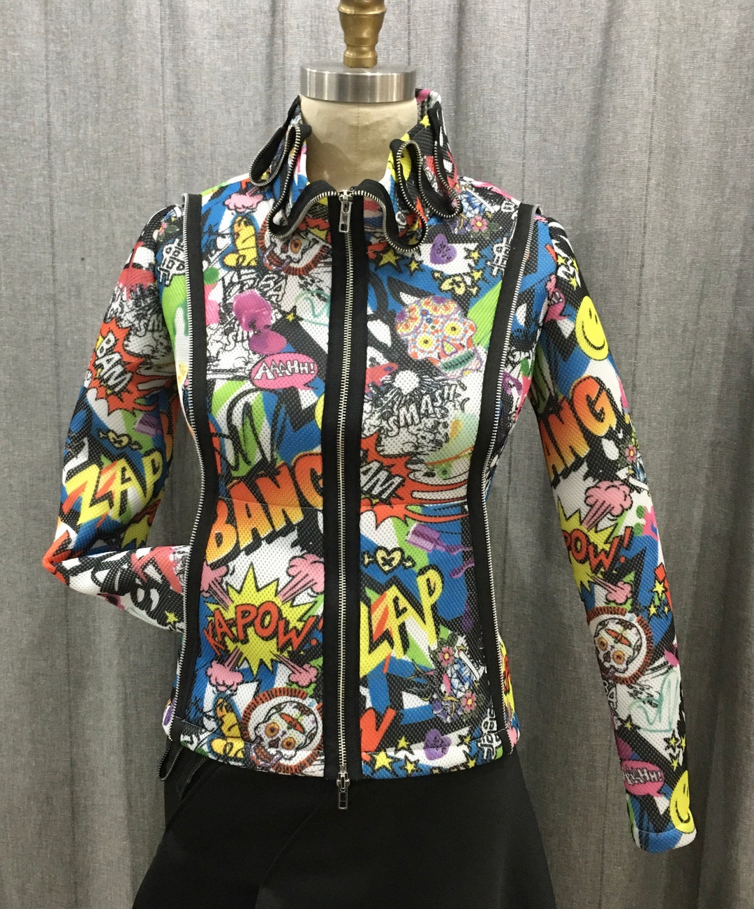 Women Comic Pop Art Neoprene Jacket - Etsy
