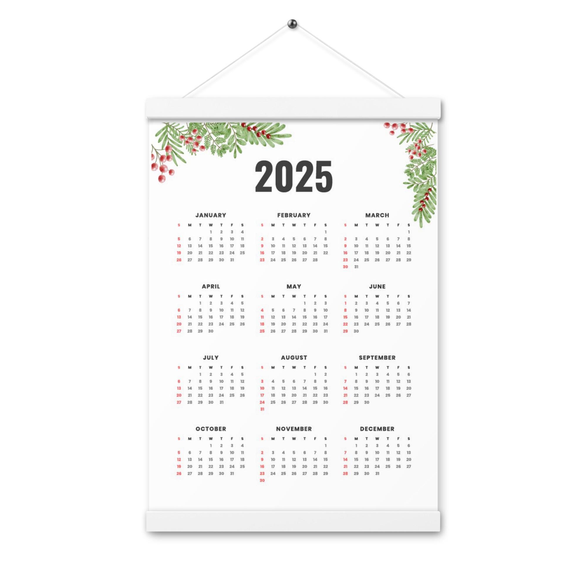 2025 Greenery Wall Calendar | Simple Minimalist Design for Home or ...