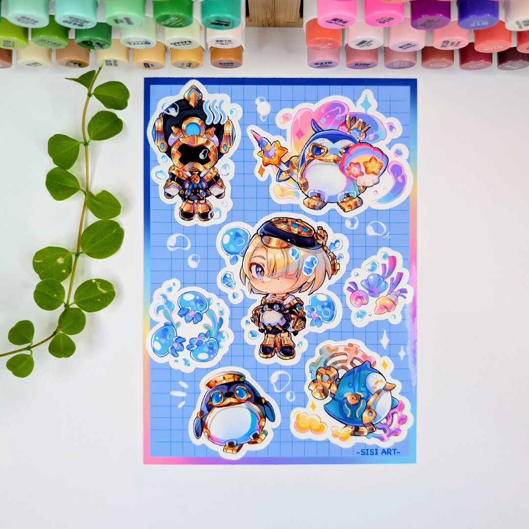 Freminet Genshin Impact Sticker Sheet, Stickers for Scrapbooking ...