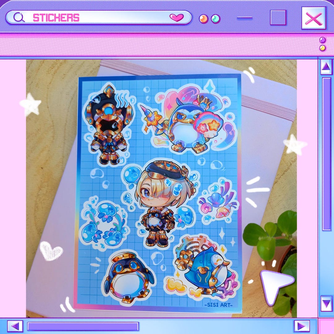 Freminet Genshin Impact Sticker Sheet, Scrapbooking Stickers, Cute ...