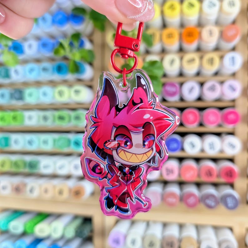 Alastor Keychain - Hazbin Hotel - Epoxy Keychain - Etsy