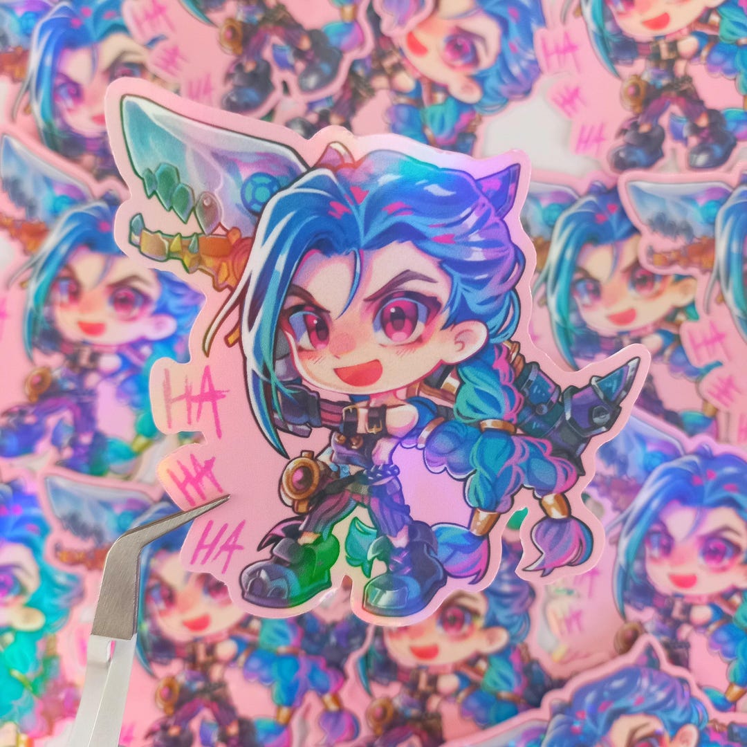 Jinx Sticker - Arcane Inspiration - Holographic Broken Glass Sticker ...