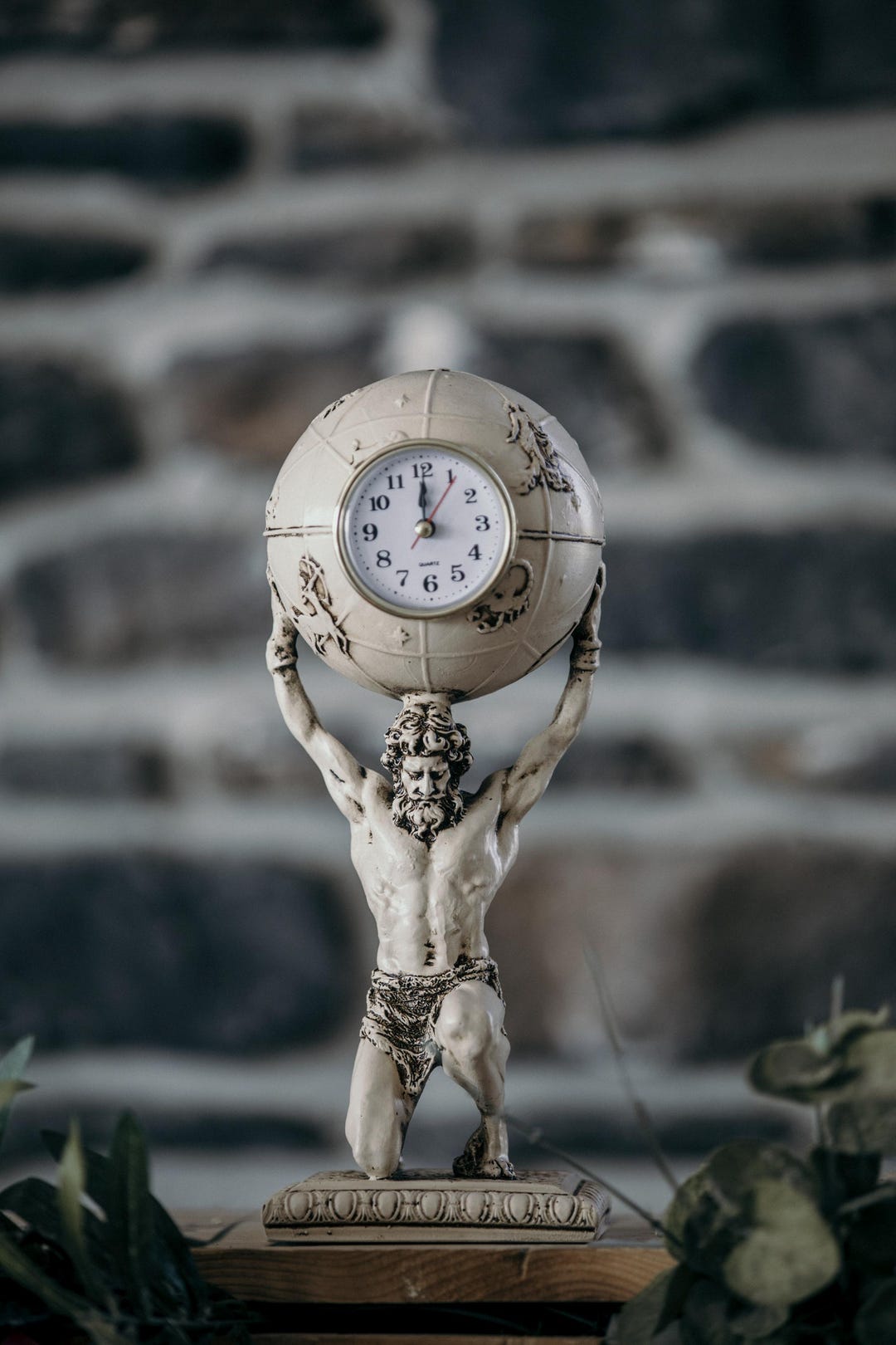 Atlas Mythology Clock Decorative Statue With Functional Timepiece ...