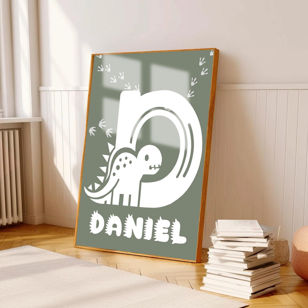 Personalized Dinosaur Glass Wall Art, Boys Room Decor, Dino Birthday ...