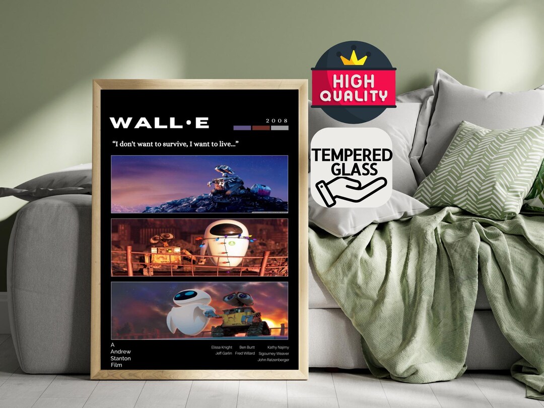 WALL-E Movie Wall Decor, WALL-E Tempered Glass Decor, Gift for Movie ...