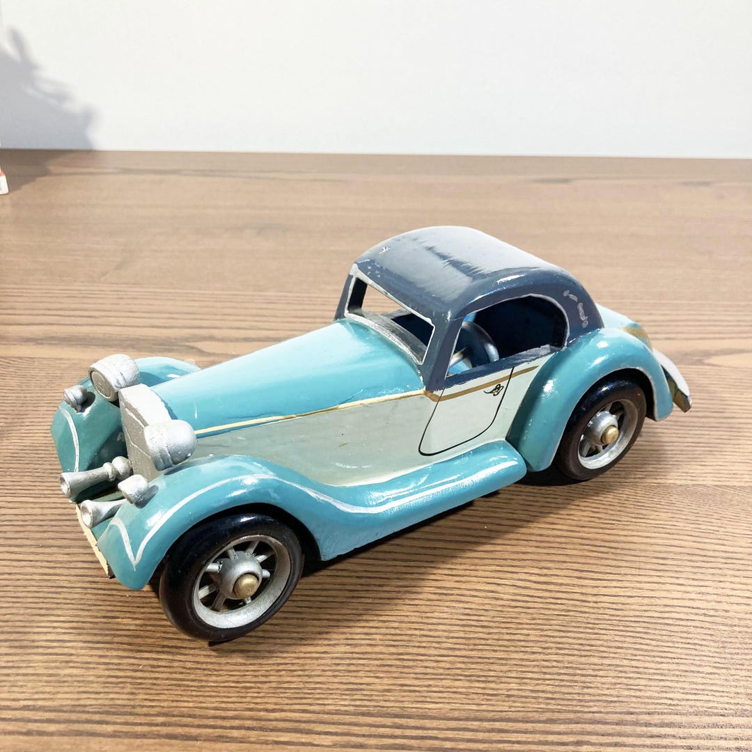 Vintage Painted Wooden Car | Retro Bugatti Model 1930 | Vintage ...