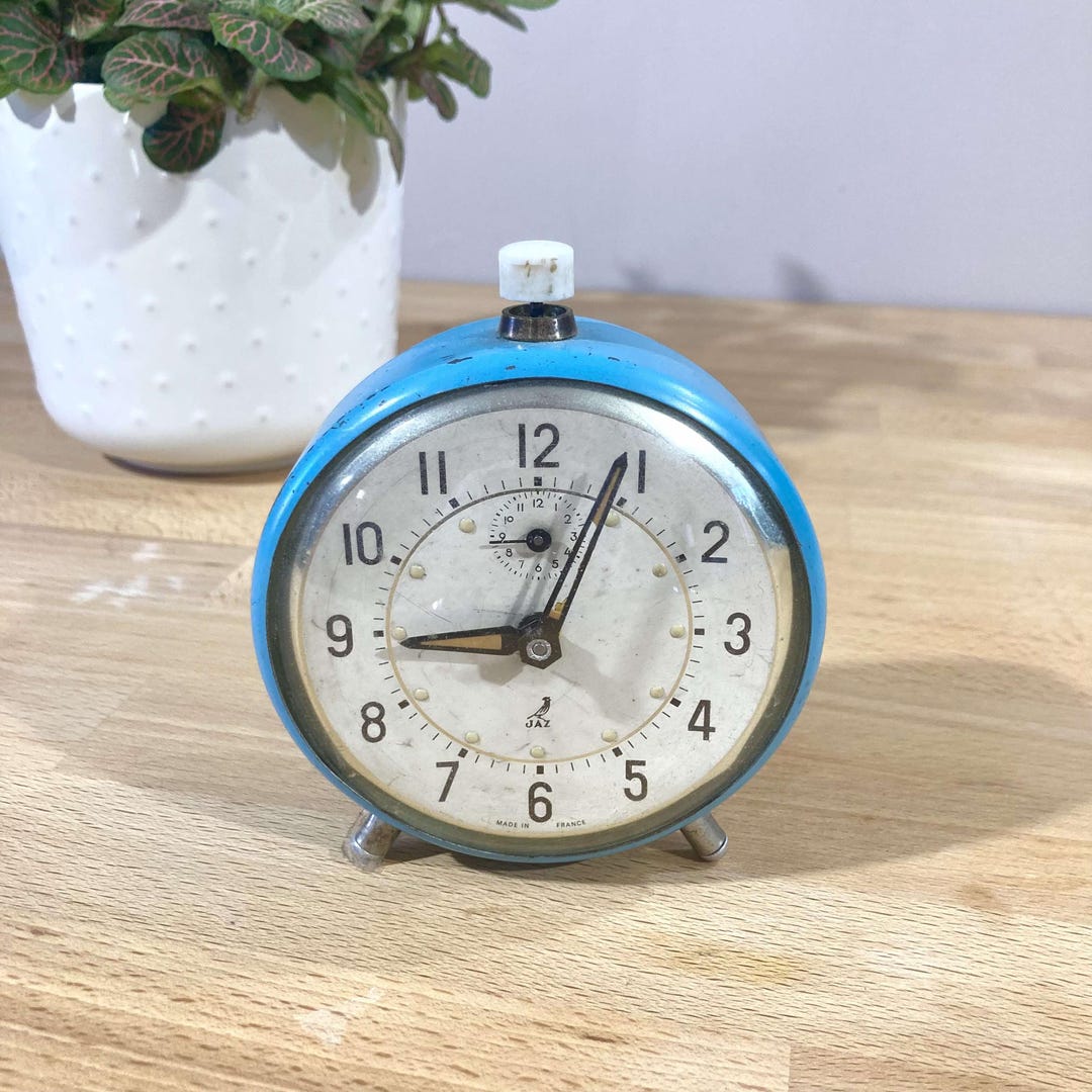 Vintage Jaz Turquoise Alarm Clock 60s/70s Made in France Functional and ...