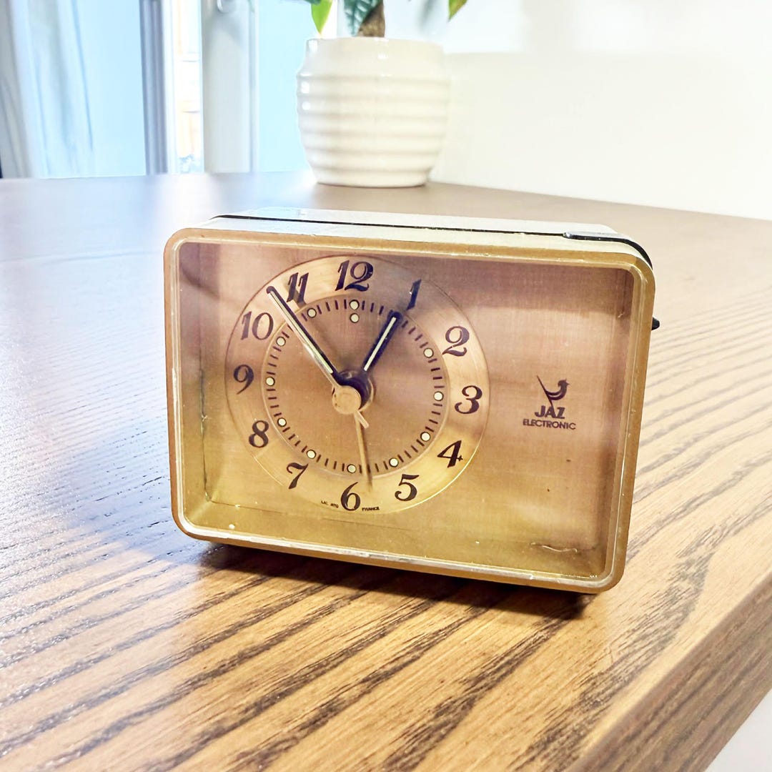 Vintage Jaz Electronic Alarm Clock, Gold Finish, 1970s Design Clock - Etsy