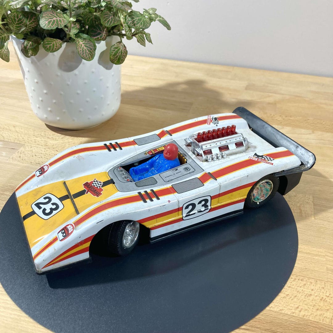 Vintage Toy Racing Car in Tin and Plastic Made in France Michelin 1970 ...