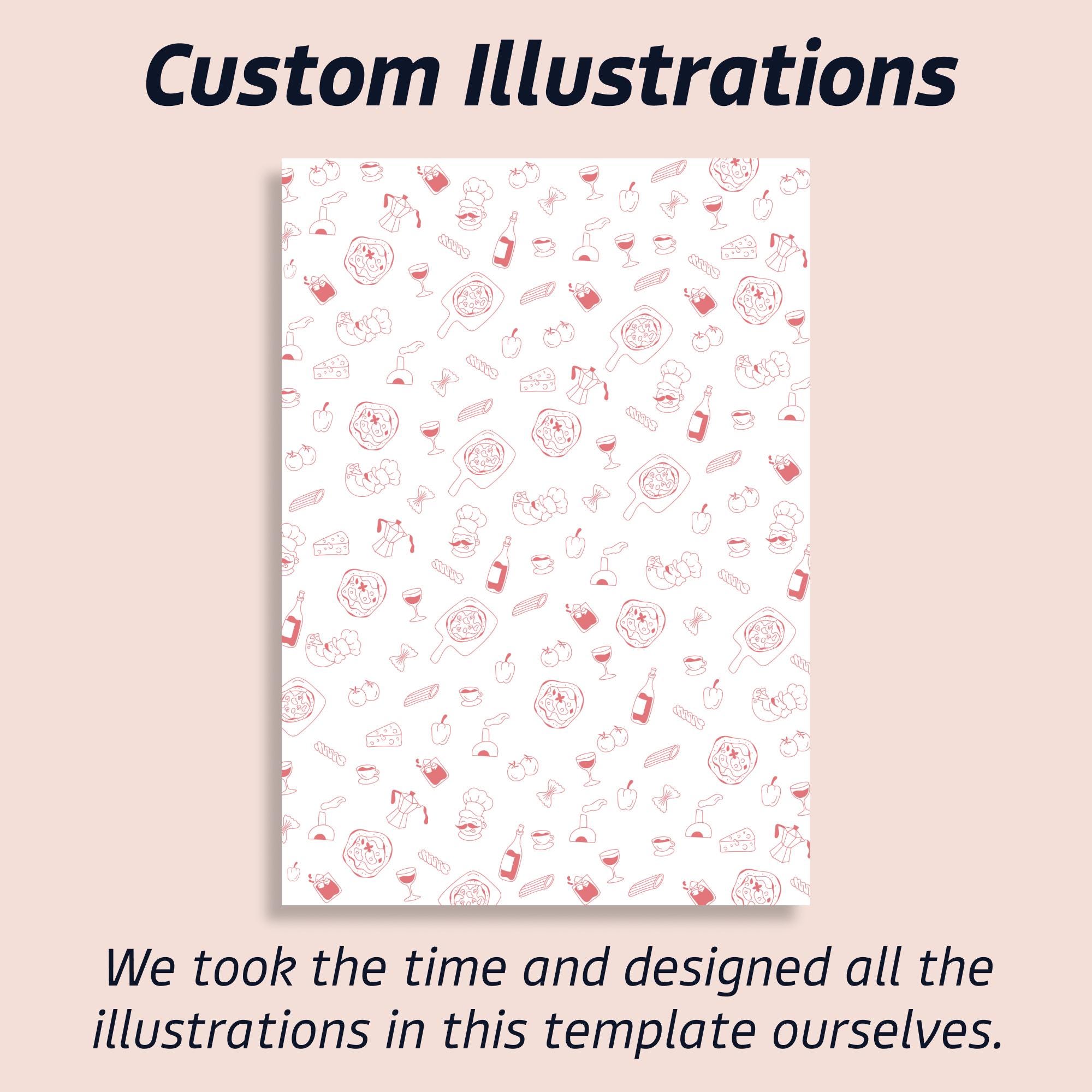 Pizzeria Menu Template, Italian Restaurant and Bistro Menu, A4 Portrait ...