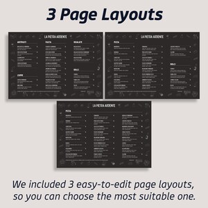Italian Restaurant Menu Template, Pizzeria and Bistro Menu, A3 ...