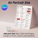 British Pub Menu Template, Bar, Cocktail and Drink Menu, A4 Portrait ...