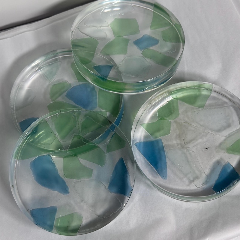 Glass Coasters Seaglass - Etsy