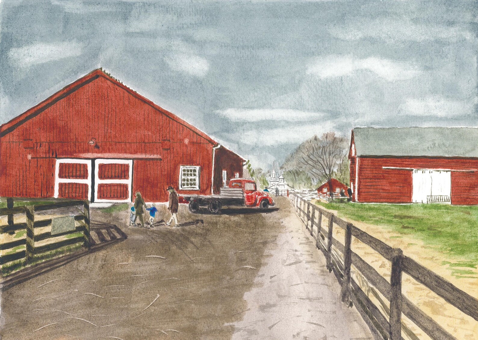 Farm Life (original Watercolor Painting) - Etsy