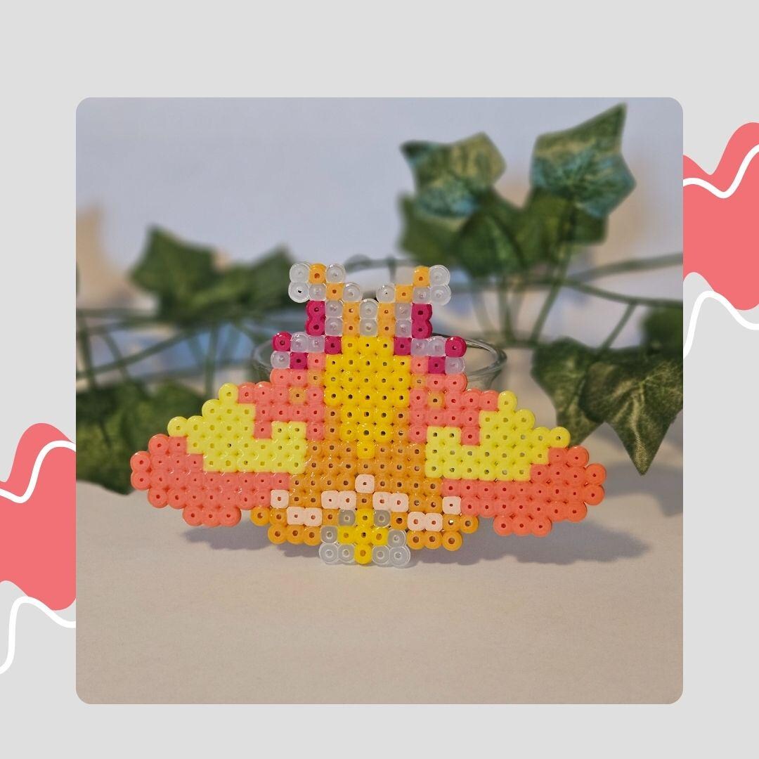 Pastel Pink Moth, Rosy Maple Moth, Made of Ironing Beads, Perler Beads ...