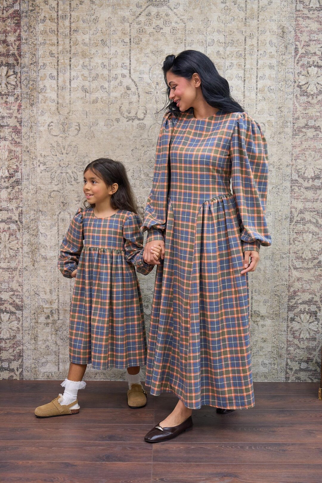Matching Mom and Daughter Plaid Dresses – Long Sleeve Tartan Mommy and ...