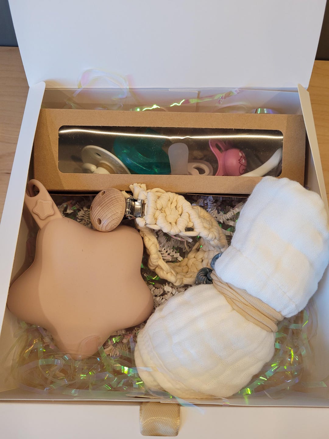 Pacifier Sample Set With Pacifier Pod, Pacifier Clip and Burp Cloth ...