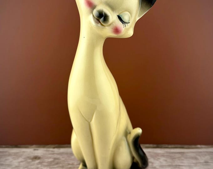 Mid-century Modern Siamese Cat Statue – Vintage Ceramic Figurine, 11 ...