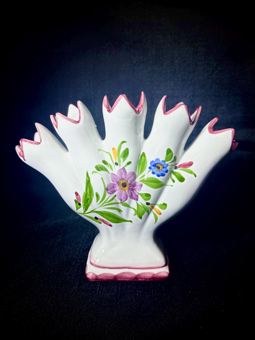 Vintage Neuwirth Five Fingers Floral Ceramic Vase - Etsy