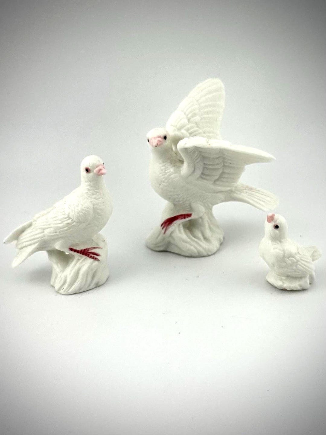 Vintage Bone China Japan White Dove Bird Figurines | 3-piece Set - Etsy
