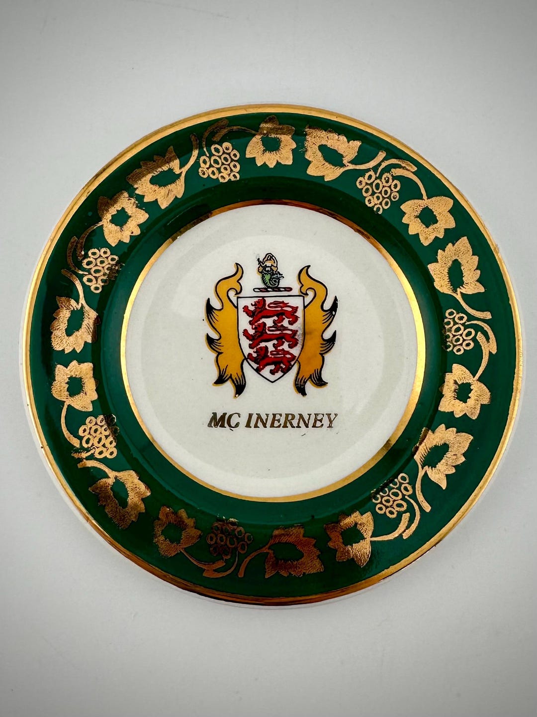 Vintage Arklow Pottery Mcinerney Family Crest Plate – 4” Irish Heritage ...