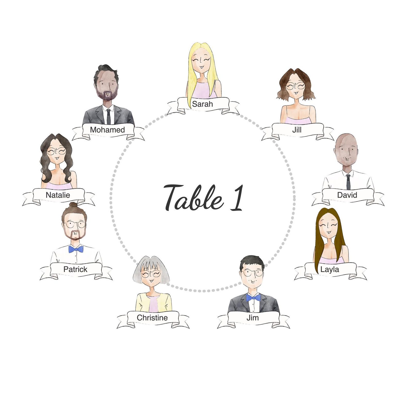 Illustrated Table Seating Plan - Etsy