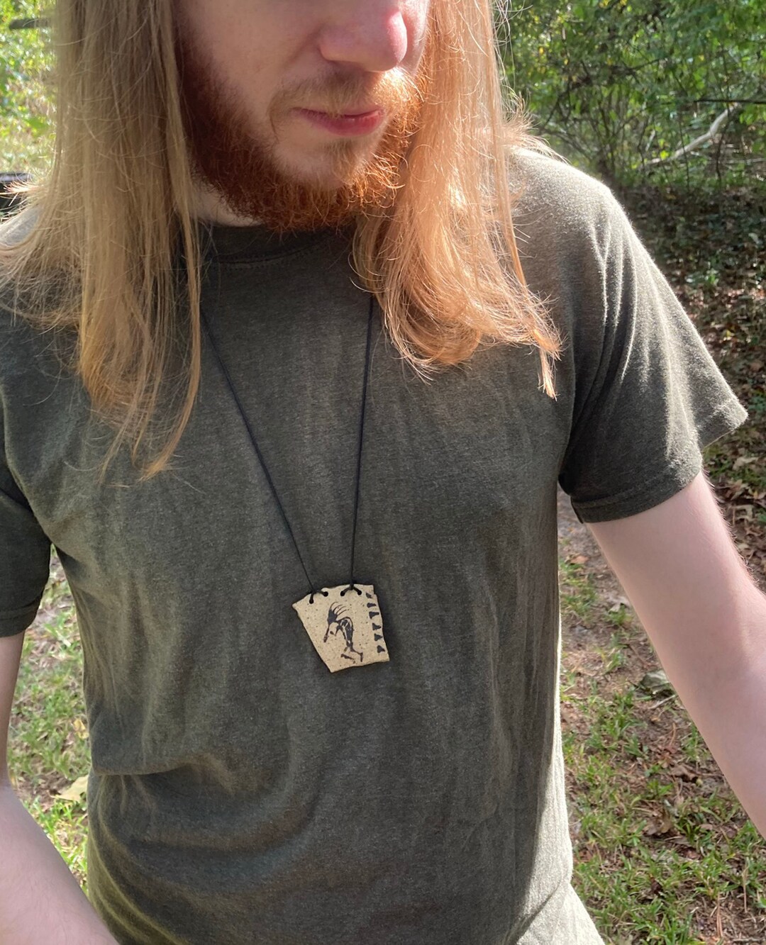 Kokopelli Pot Sherd Necklace, Boho Jewelry. Pot Shard, Reversible - Etsy