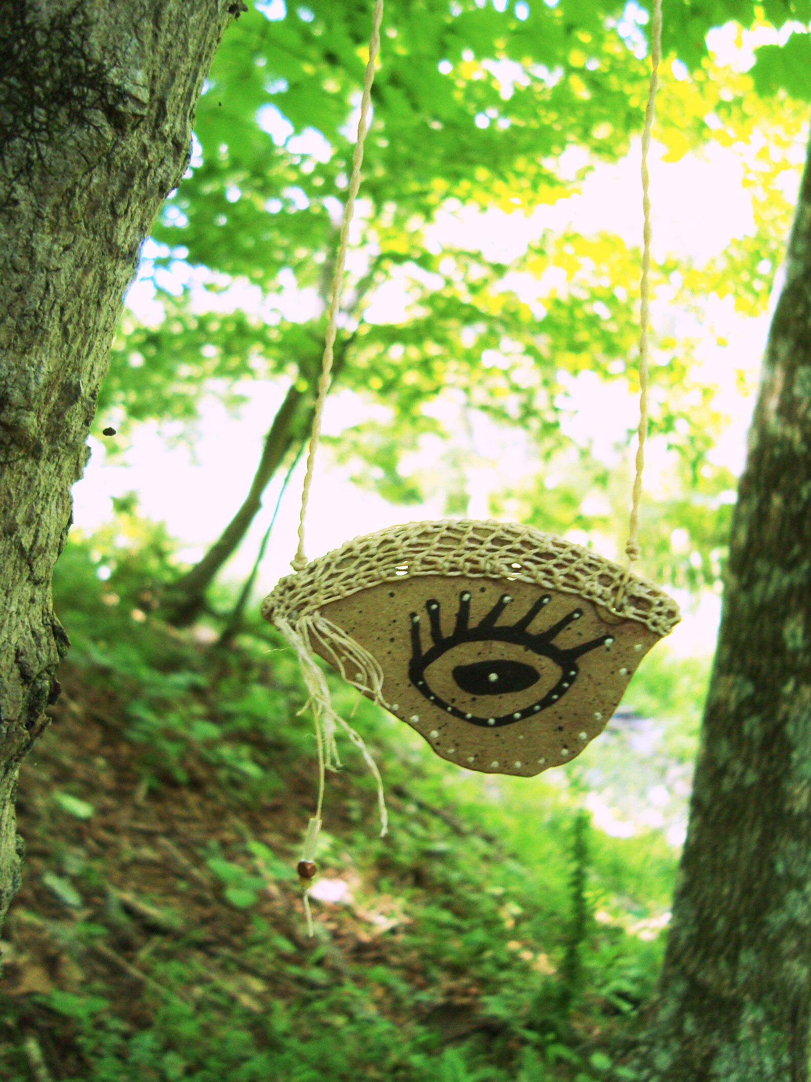 Potsherd Jewelry Eye, Snake, Fiber Pottery Necklace, Glyph, Petroglyph ...