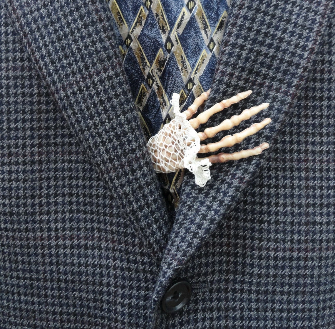 Severed Hand Pin Skeleton Tie Tack Goth Jewelry Fingerless - Etsy