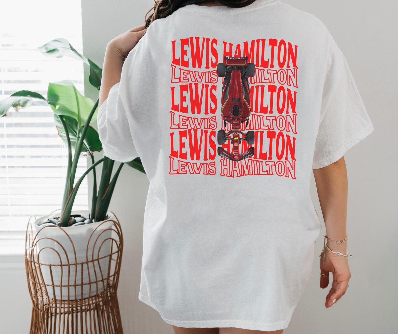 Lewis Hamilton 2025 Ferrari Formula One Gildan 5000 Unisex Tshirt F1 ...