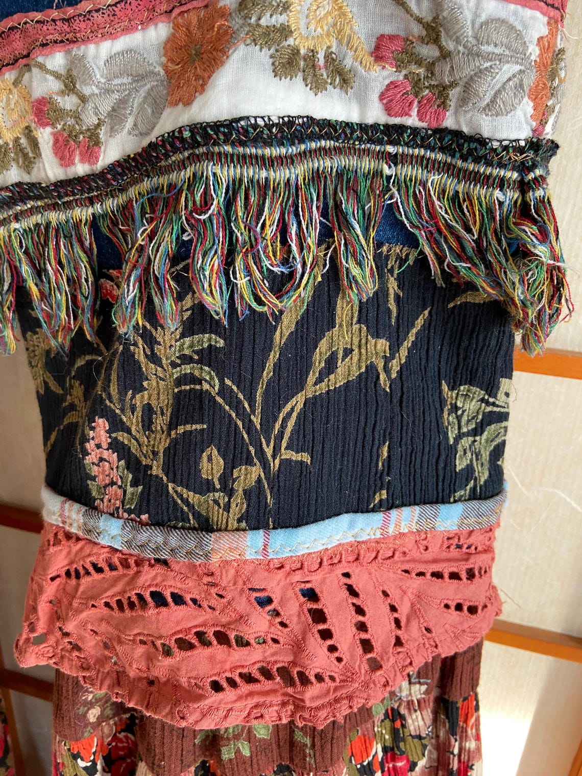 Upcycled Boho Hippie Vibe Jeans With Wide Flounce Hem Size 10 - Etsy