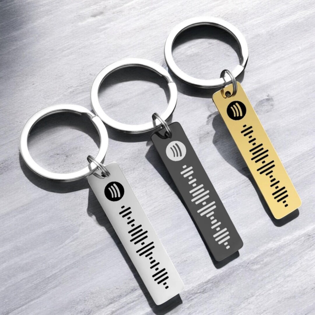 Personalized Spotify Code Keychain – Engraved Name & Song – Scannable ...