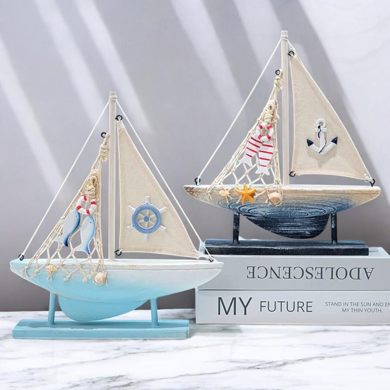 Wooden Sailboats Decor - Etsy