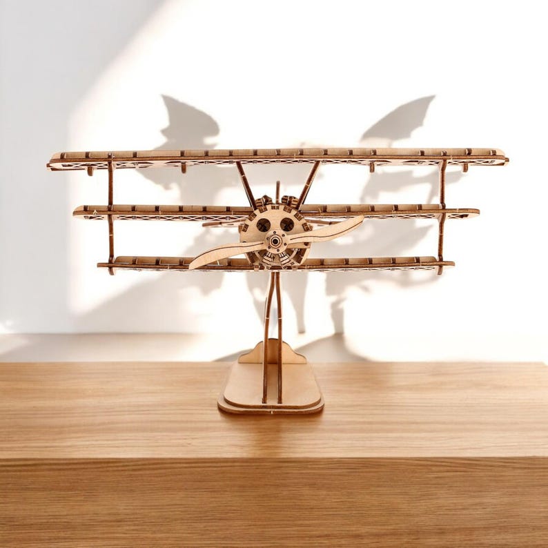 3D Wooden Plane Puzzle – DIY Model Kit, Mechanical Scale Model ...