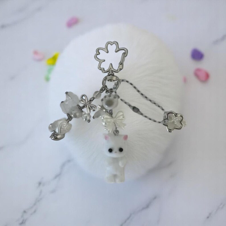 Y2K Matching Cat Keychains – Cute Kawaii Couple Keychains, Best Friend ...