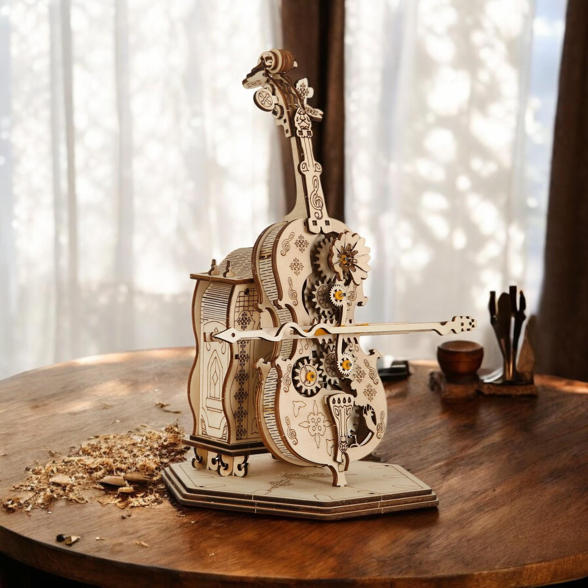 3D Wooden Cello Puzzle – DIY Model Kit, Handcrafted Scale Model ...