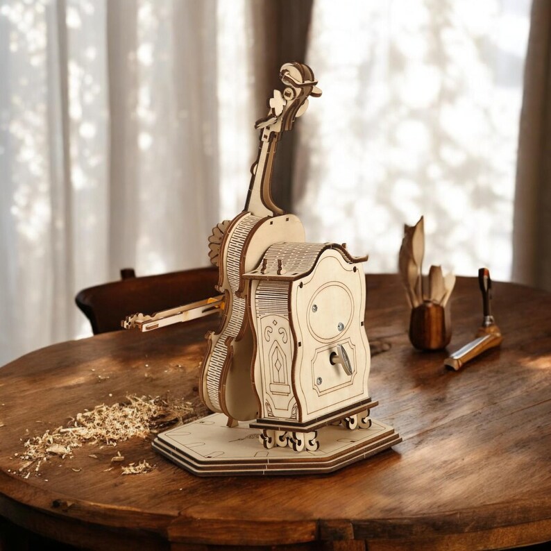 3D Wooden Cello Puzzle – DIY Model Kit, Handcrafted Scale Model ...